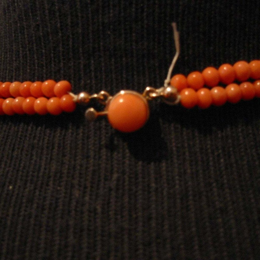Victorian Double Strand Graduated Red Coral Beads 14 … - Gem